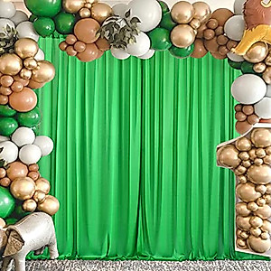 10ft x 7ft Green Backdrop Curtain for Parties Green Wrinkle Free Backdrop Drapes Panels for Baby Shower Birthday Party Photo Photography Photoshoot Polyester Fabric Background Decoration