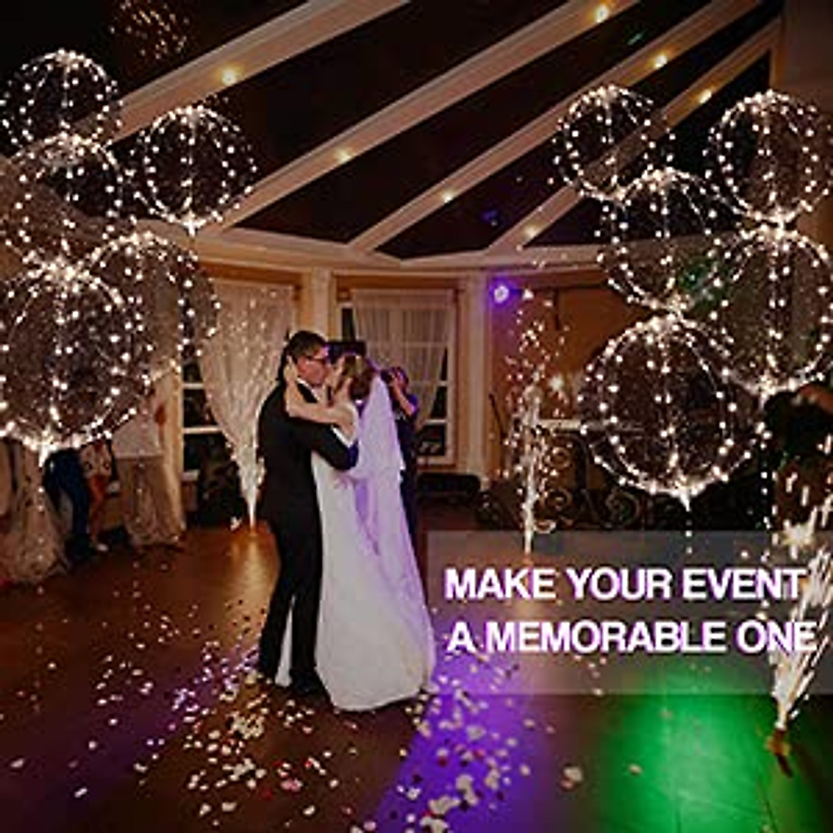 Light up led balloons , Wedding Decorations 10 set warm white 15pcs Transparent Light Balloons Great For Banquets, Outdoor and Indoor Parties, Anniversary, House Party, Family Reunion, Birthday and Event Centerpieces (warn white) (20 inch--10 set)