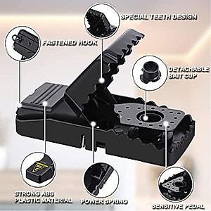 Mouse Trap, Rats Mice Trap That Work Mice Snap Trap 100% Remove Mouse Catcher - Quick Effective Sanitary Reusable Easy Setup,Safe for Families and Pet,Home Indoor Outdoor Use - 12 Pack