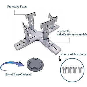Stand for Model Airplanes for Display Making and Painting,Model Building Berth jig,Tray for Part of 1/72, 1/48(Grey+Swivel Base)