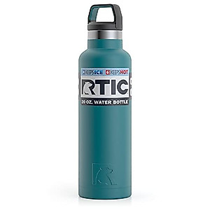 RTIC 20 oz Vacuum Insulated Water Bottle, Stainless Steel Metal, Double Wall, BPA Free, for Hot and Cold Drinks, Deep Harbor