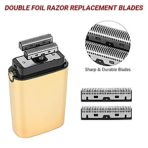 Anrom Shaver Replacement Foil and Cutters Compatible with BabylissPRO Barberology Foil Shaver, Replacement Double Foil Shaver Head with 2 Cutters Blade Set (Silver)
