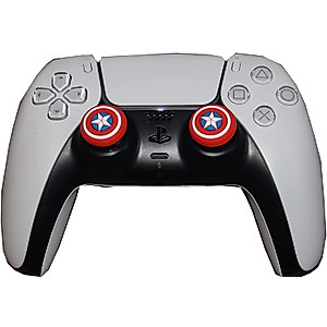 Esports Discounts Controller Thumb Grip Silicone Caps Compatible for Playstation PS5 PS4 PS4 Pro Slim PS3 Xbox One 360 Series S X Switch Pro - Captain America - Two Controller Pack