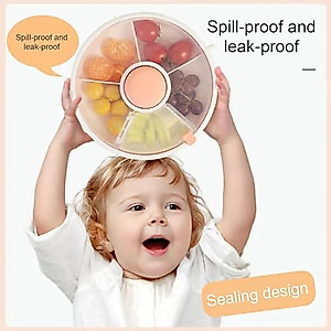 Cute Rotating Snack Box with Lid - White, Diameter: 7.09 inches, Height: 1.77 inches