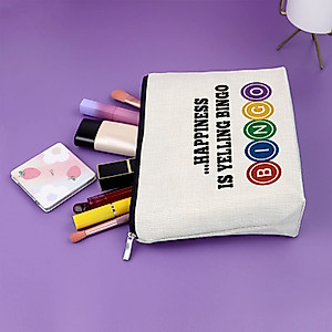 Sazuwu Bingo Lover Gift Bingo Game Gift for Women Makeup Bag Birthday Gifts for Bingo Player Bingo Gambler Gift Cosmetic Bag Lucky Bingo Gifts Christmas Gifts for Her Cosmetic Travel Pouch