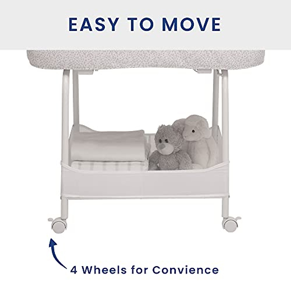 Delta Children SmartSleep Auto Glide Bassinet with Bluetooth, Alloy