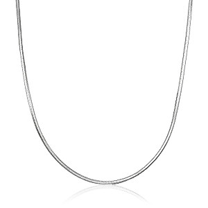 LUHE Silver Chain Sterling Silver Snake Chain Necklace 1MM Italian Crafted Thin Chains Lightweight Strong Chains - Lobster Claw Clasp Christmas Gifts for Women 14-30 inchs (1mm snake chain 18in)