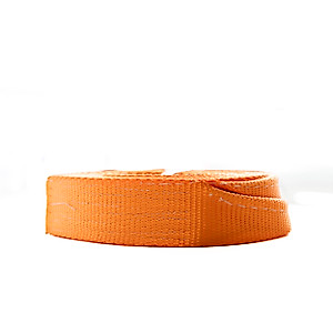 HiGear 2" X 30', 6.5 Ton 2 Inch X 30 Ft. Polyester Tow Strap Rope 2 Loops 14,000lb Towing Recovery 2x30 by Alfa Wheels (Orange, 2in 30ft 2x30)