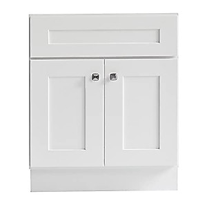 Design House 586941 Bath Unassembled Modern 2-Door Shaker Bathroom Vanity Cabinet Only, 30 x 21, White