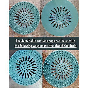 The Stag Pack of 5 Hair Catcher for Shower Drain - Durable Hair Stopper For Bathtub Drain, Washbasin & Kitchen Drain Cover - Bathtub Drain Hair Catcher