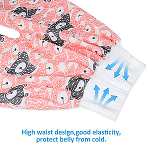 2 Packs Waterproof Diaper Pants Potty Training Cloth Diaper Pants for Baby Boy and Girl Night Time Pink