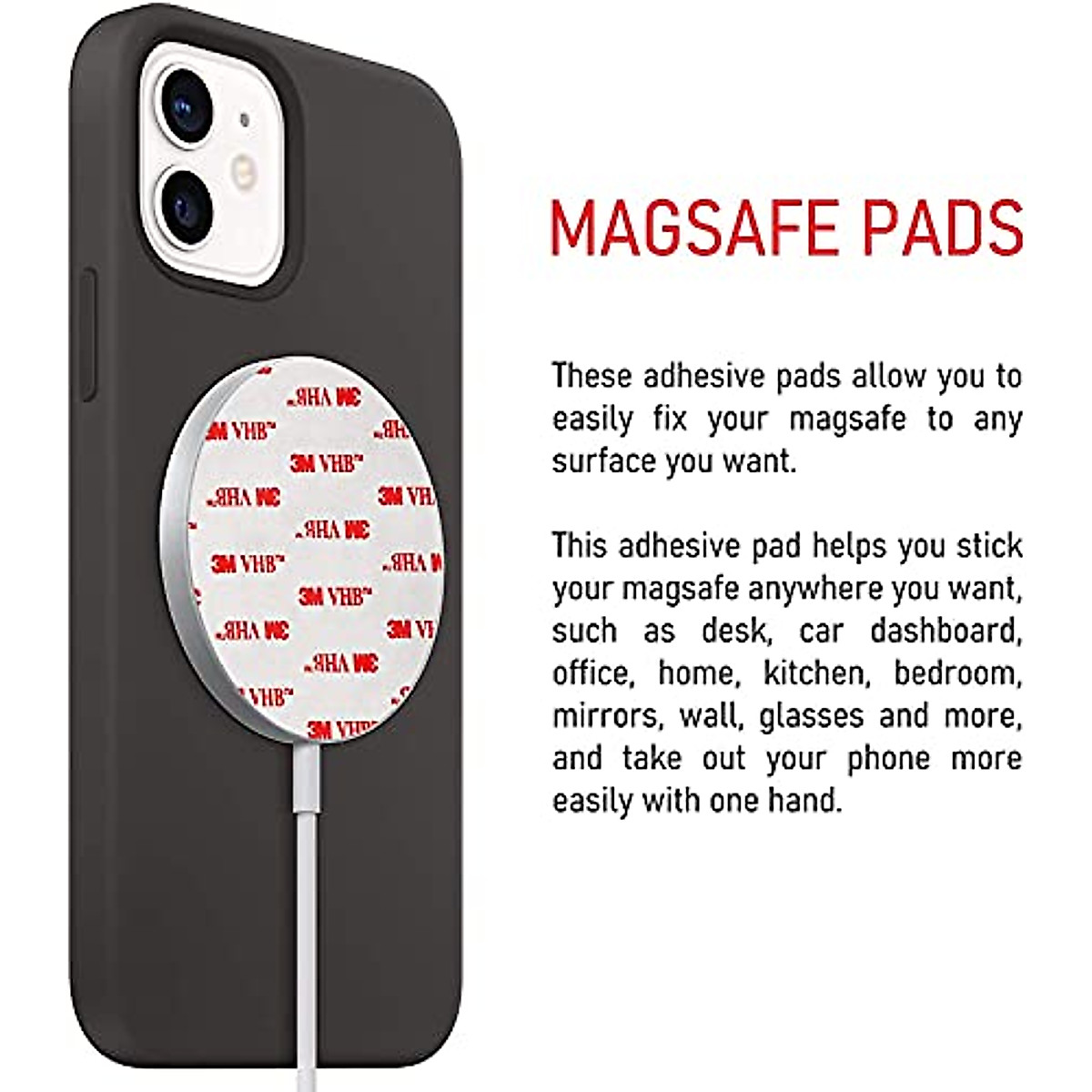 CANOPUS Sticky Adhesive Pads, 4941 Discs, 3.2” Diameter Circles, Double Sided Acrylic Pads to Mount Phone Holders GPS Socket or Toys to Dashboards and Windshields, Gray, 8 Pack, Made in USA