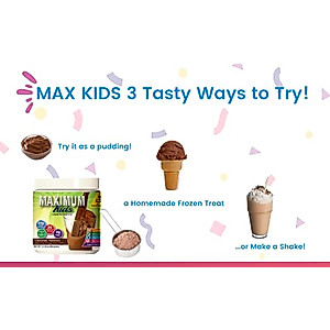 Maximum Kids Complete Organic Powder Mix. Great Tasting, Easy to use, Complete Nutritional Drink with 26 Vitamins and Minerals, 20g of Plant Protein, 3g of Fiber. Kid Tested. Parents Approved.