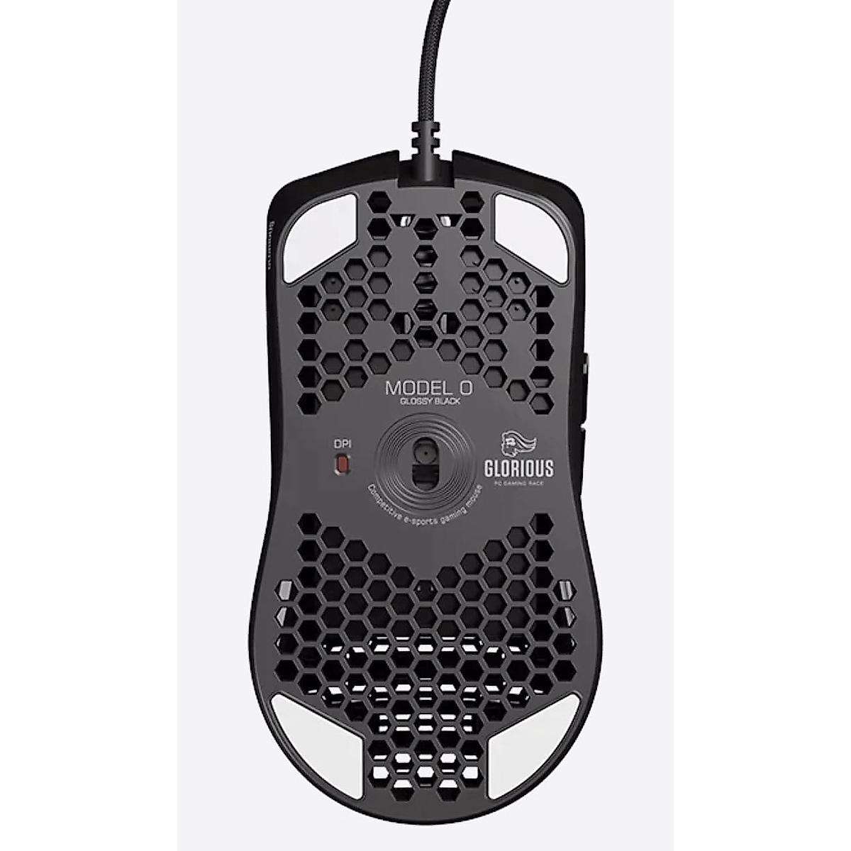 Glorious Model O- (Minus) Compact Wired Gaming Mouse - 58g Superlight Honeycomb Design, RGB, Pixart 3360 Sensor, Ambidextrous, Omron Switches - Glossy Black