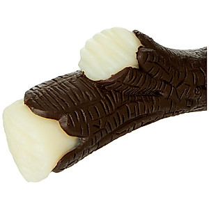 Nylabone Extreme Tough Dog Chew Toy Wooden Stick, Durable, Cleans Teeth, Bacon Flavour, M, for Dogs Up to 16 kg