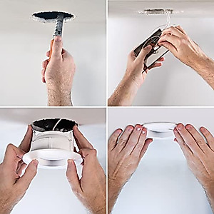 HALO RA 4 inch Integrated Recessed Ajustable Gimbal LED Light Kit, Canless, Selectable CCT (2700K, 3000K, 3500K, 4000K, 5000K), 600 Lumens, White