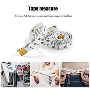 Oboteny 2Pcs Tape Measure Measuring Tape for Body, 120-Inch Double Scale Sewing Flexible Ruler for Weight Loss Body Measurement Tailor Craft Vinyl Body Measurement Tape(White, Yellow)