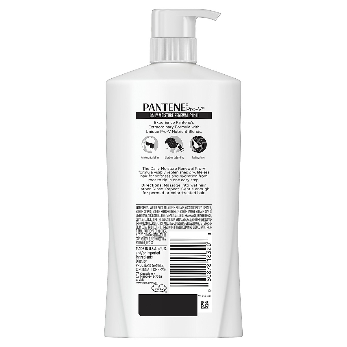 Pantene Pro-V Daily Moisture Renewal 2 in 1 Shampoo & Conditioner, 30.4 fl oz