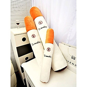 Unique Cigarette Plush Toy Cushion 80cm No Smoking Pattern Long Cylindrical Throw Pillow