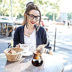 Pour Over Coffee Maker Set - Drip Coffee Maker Glass with Reusable 304 Stainless Steel Filter, 28 oz Classic Series