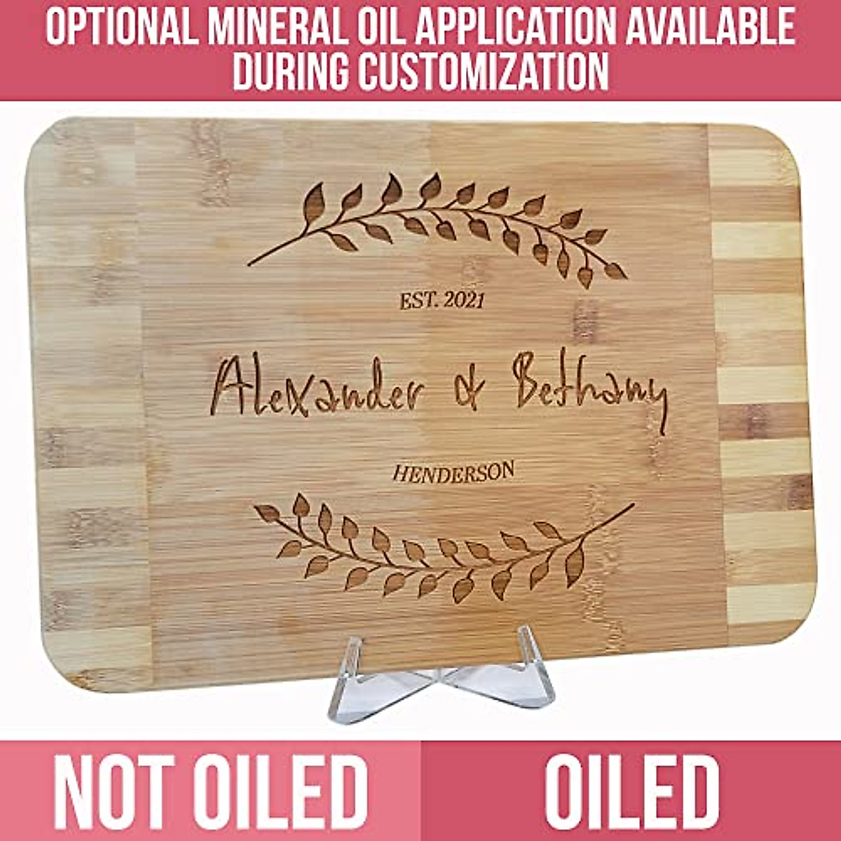 Brew City Engraving - Personalized Custom Laser Engraved Bamboo Cutting Boards for Weddings, Engagements, Anniversary & more!