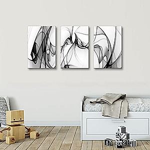 Black and White Abstract Line Art Canvas Print Painting Modern Wall Decor Artwork