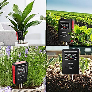 Fivota Soil pH Meter, FV03 Upgraded Large Screen Soil Moisture/Sunlight/pH Tester Backyard Soil Test kit, Reliable Gardening Soil Tool for Garden, Farm, Lawn Indoor & Outdoor Use