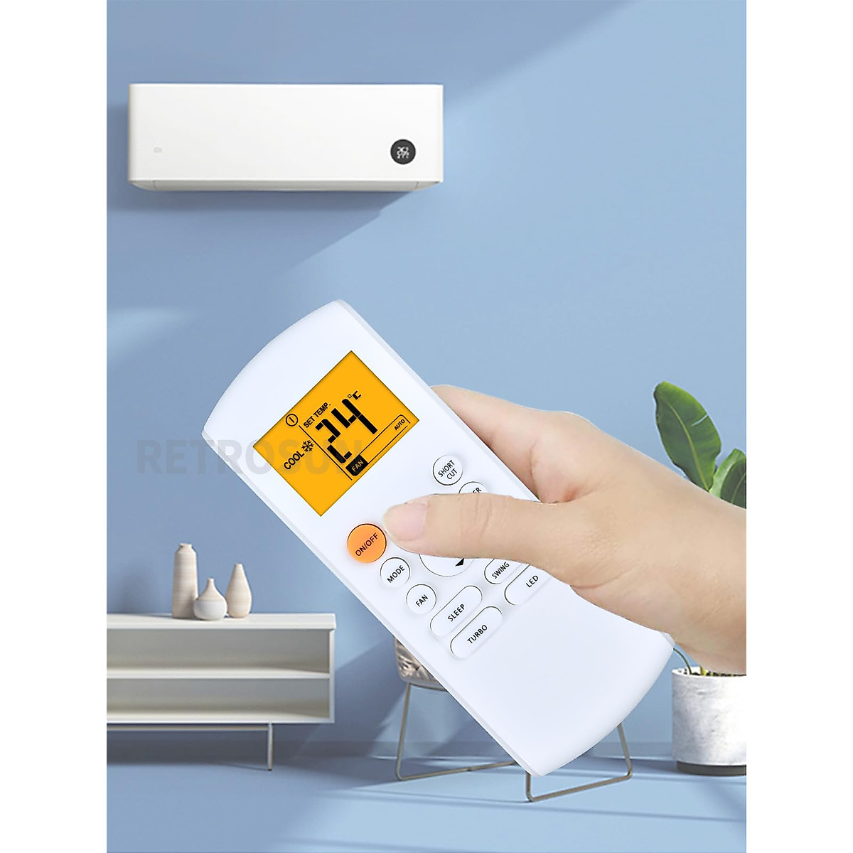 Replacement Remote Control for Midea MRcool FRIMEC Klimaire AC Air Conditioner RG57B1/BGE RG57A6/BGEF RG57A6/BGEFU1 RG57E1/BGEU1RG52A2/BGEFU1 RG57F3(B)/BGEFU1 RG57H3(B)/BGCEFU1-M RG57B2/BGE