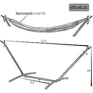 FDW Double Hammock Stands Portable Hammock Stand Heavy Duty Steel Stand for Outdoor Patio or Indoor (Blue)