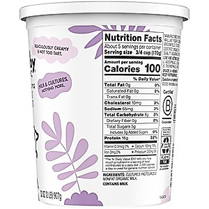 Wallaby Organic Aussie Greek Nonfat Yogurt, Plain, 32 oz. USDA Organic