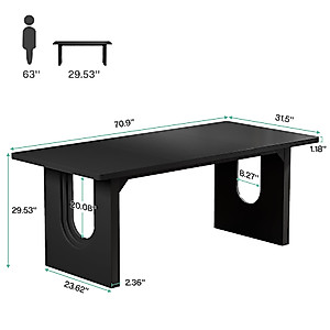 Tribesigns Modern Executive Desk, 70.9" Large Office Computer Desk, Conference Table Meeting Room Table, Simple Workstation Business Furniture for Home Office, Black