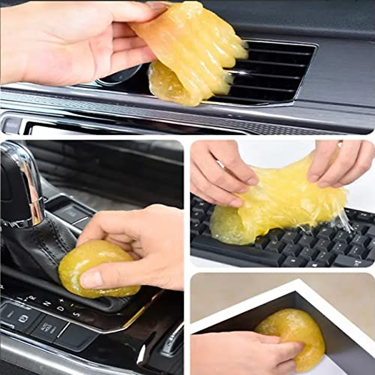 ARMARD Car Cleaning Gel Pc Laptop Keyboard Electronics Sticky Universal Interior Detailing Tool Cleaner Duster Remove Putty Dirt Debris Car Home Office Vent Console Dust 160g 1Pc Random Gel Color