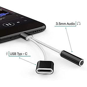 BNMK Adapter ,Type-c to Type-C+3.5mm Audio Adapter Headset Charging Two-in-one Adapter (Black)