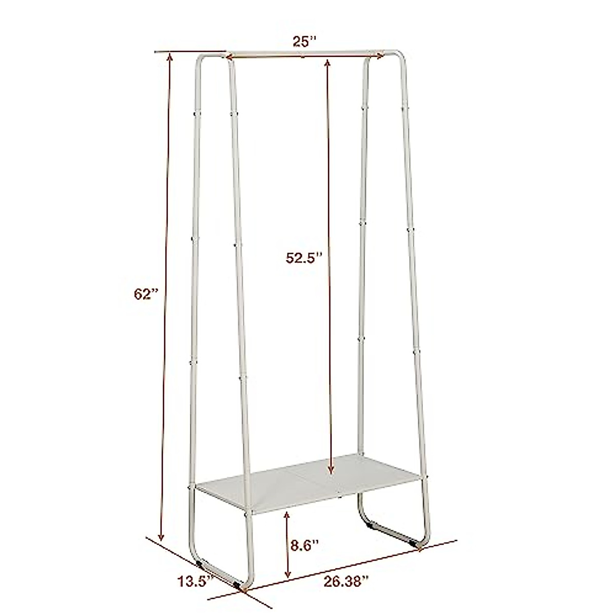 SunnyPoint Freestanding Clothes Garment Rack, Organizer Closet (WHT)