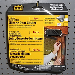 MD Building Products 68668 1/2-Inch by 20-Feet Black Silicone Door Seal