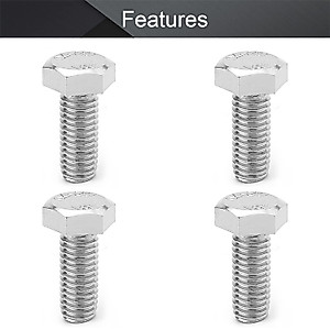 MroMax M8 Left Hand Hex Head Bolt M8-1.25 x 20mm 304 Stainless Steel Reverse Threaded Hex Tap Screw Bolts 4pcs