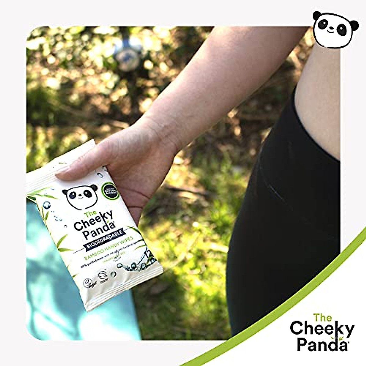 THE CHEEKY PANDA Biodegradable Bamboo Handy Wipes, 12 CT