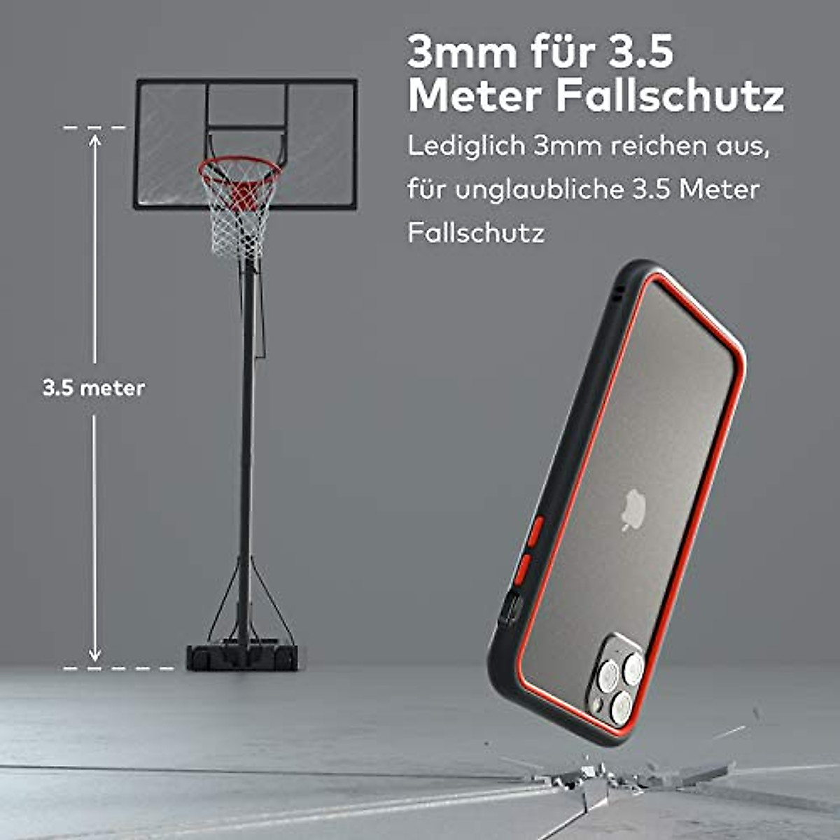 RhinoShield Bumper Case Compatible with [iPhone 11 Pro] | CrashGuard NX - Shock Absorbent Slim Design Protective Cover 3.5M / 11ft Drop Protection - Black