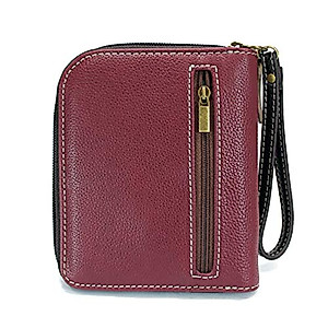 Chala Ivory Paw Print Zip-Around Wallet, LaserCut Plum Tote- Dog Mom Gift Set (Tote Handbag and Wallet Combo)