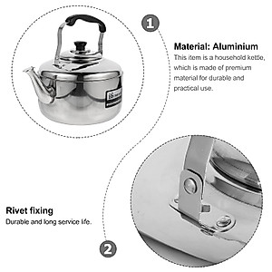 Cabilock 5L Whistling Tea Kettle Stainless Steel Tea Pot Ergonomic Handle Tea Water Pot Kitchen Stovetop Kettle for Home