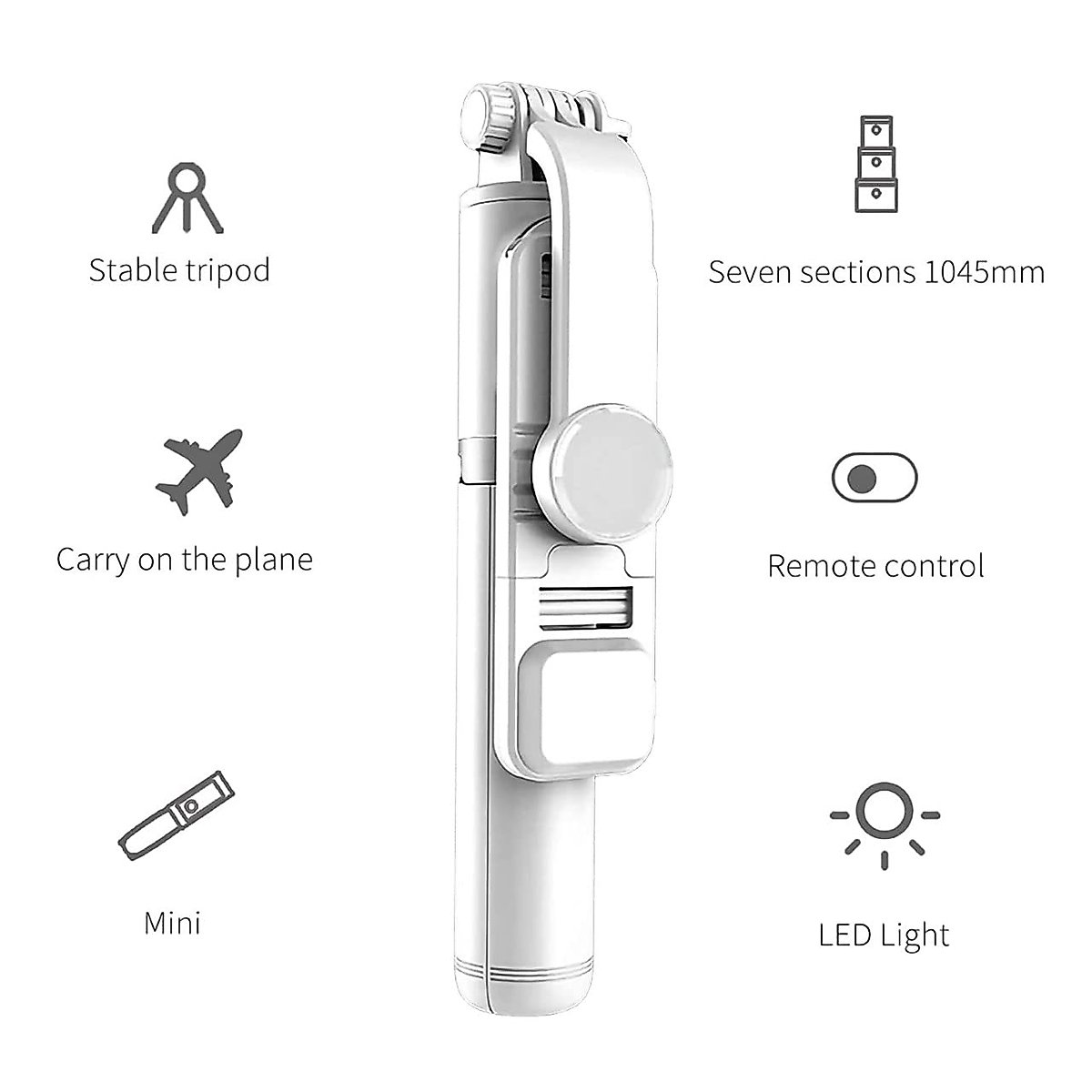 40" Selfie Stick with LED Fill Light & Phone Tripod, Bettvance Extendable Cell Phone Tripod Stand with Wireless Remote, Compatible with iPhone Android Phone. Best Gift