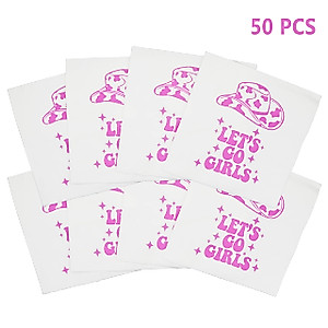 Lets Go Girls Napkins, Bachelorette Party Decorations,Western Cowgirl Bridal Shower, Birthday Party Last Rodeo Decorations Napkins (5 x 5 In, 50-Pack)