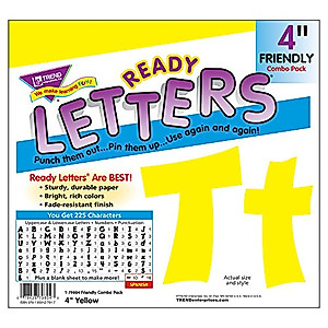 TREND enterprises, Inc. T-79804 Yellow 4" Friendly Combo Ready Letters
