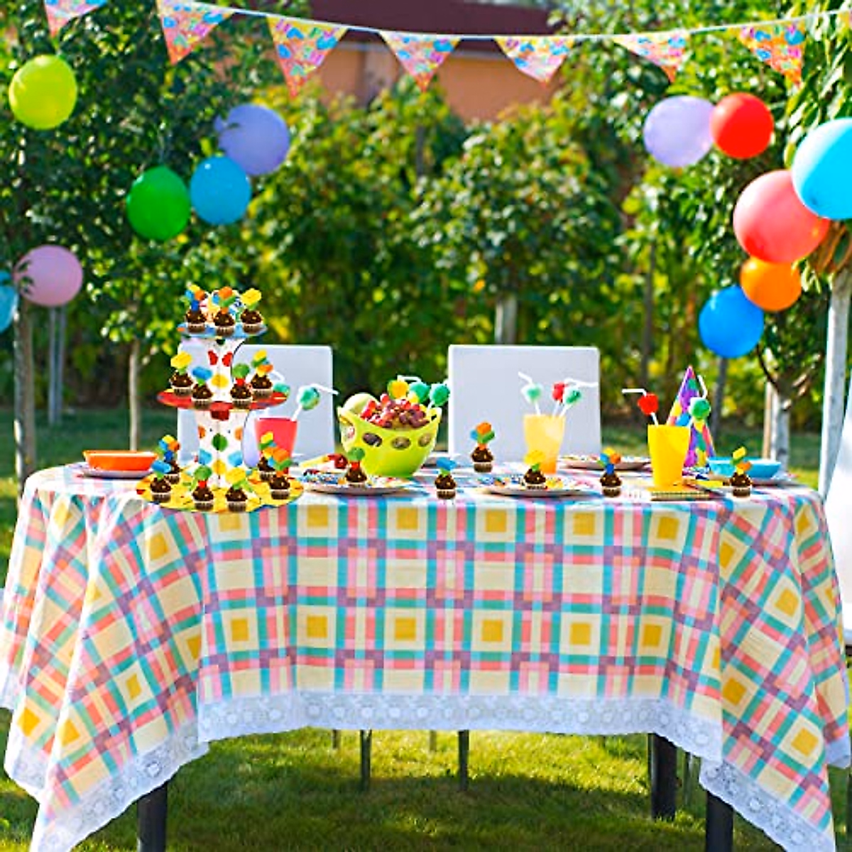 Building Block Cupcake Stand with 24pcs Cupcake Toppers for Blocks Birthday Party Decorations 3 Tire Brick Themed Cupcake Dessert Holder for Building Blocks Baby Shower Party Decor Supplies