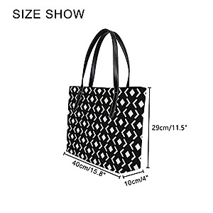 Fashion Tote Handbags Women's Soft Tote Shoulder Bag for Women Work Shopping Top Handle Satchel Bags, 15.8×4×15.4 inches,Dark Pattern