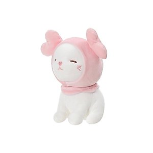 MINISO 11" Cat Plush Kawaii Stuffed Animal Pillow, Cute Soft Body Pillow with Double Heart Hat, Big Plush Toy for Valentine's Day Gift