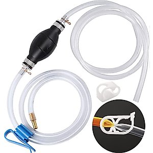 Siphon Hand Pump Manual Fuel Transfer Pump Siphon Hose for Gas Gasoline Petrol Diesel Oil Liquid Water Fish Tank with Durable PVC Hoses,Portable Widely Use