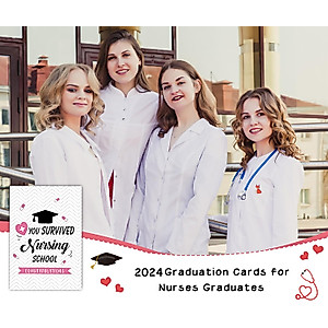 PETCEE Funny Nurse Graduation Card for Her Nurse Graduation Greeting Card for Women Graduation Card with Envelope for Nursing School Grads Medical School Graduate Occupational