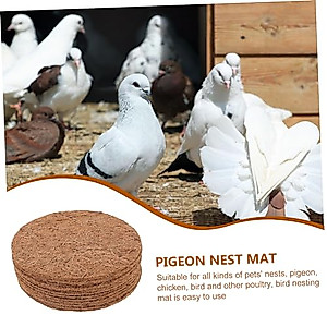 CORHAD 12pcs Pigeon Nest with Brown Cushion Budgie Bird Eggs Nesting Pads Fleece Bird Eggs Mat Nest Pads Chicken Bird Breeding Supplies Bird Hatching Incubator Bird Racing Mat Coop Coir