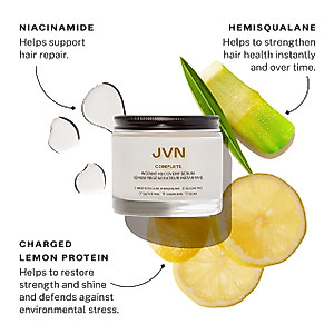 JVN Trusted Trio Essentials Set Travel - Mini Complete Size Air Dry Cream, Full Size Pre-Wash Scalp Treatment Oil, and Instant Recovery Heat Protectant Leave-In Serum